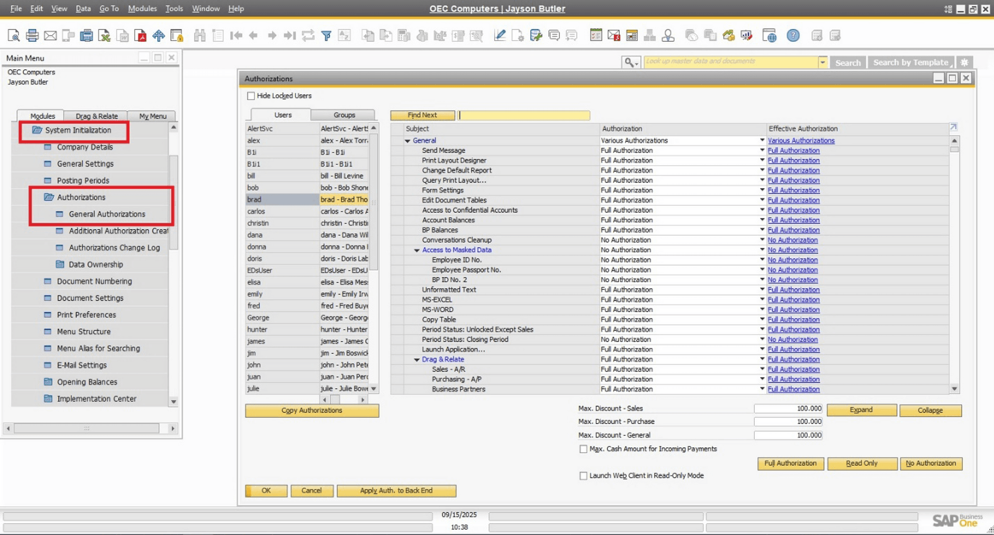 How to define user authorizations in SAP Business One | SEIDOR
